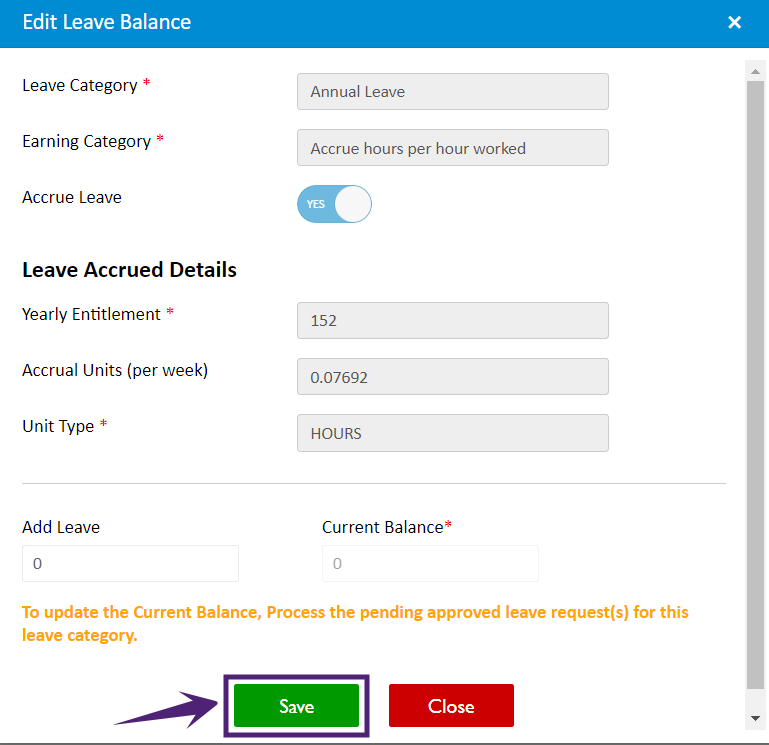 How to Edit / View Leave Balance?