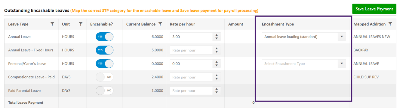 What is New Addition - Leave Applicable for Encashment?