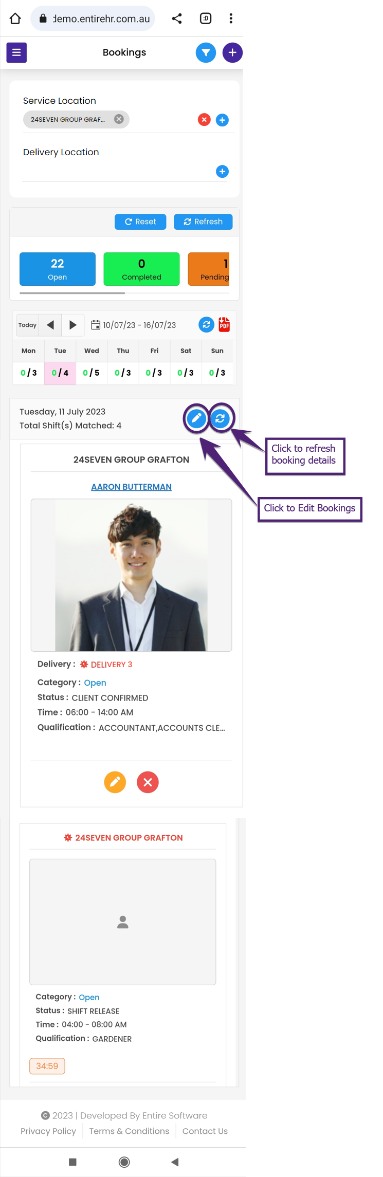 What are the Bookings in Mobile View?