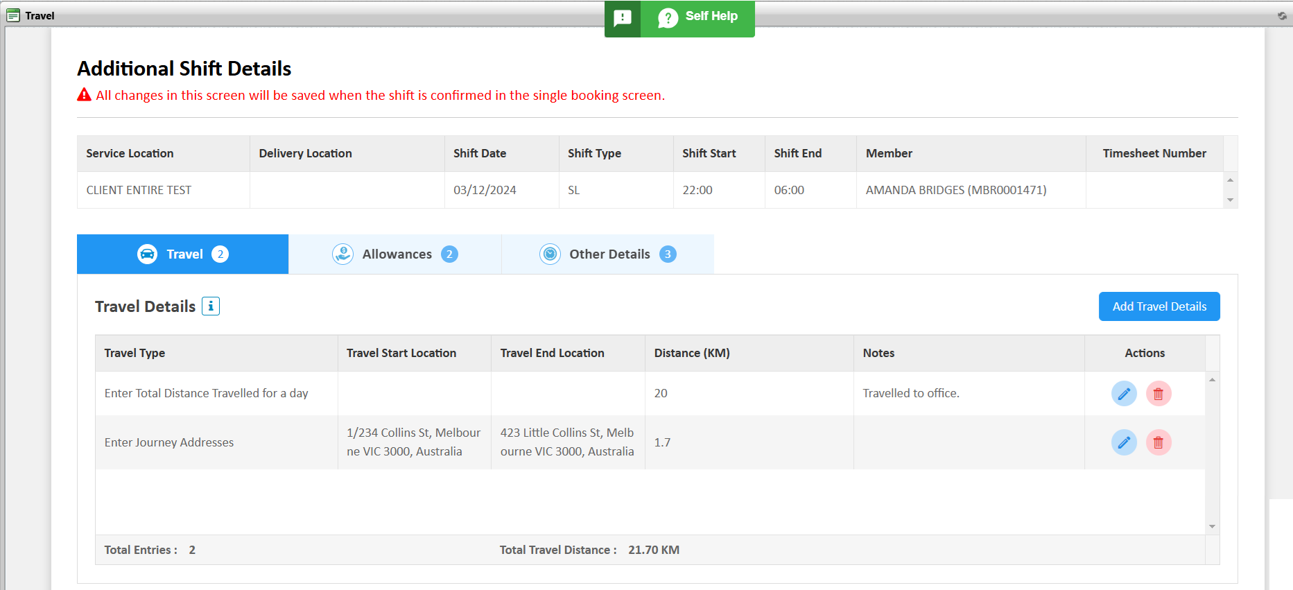 X Beta - Managing Sleepover and Allowance Details for Timesheet ...