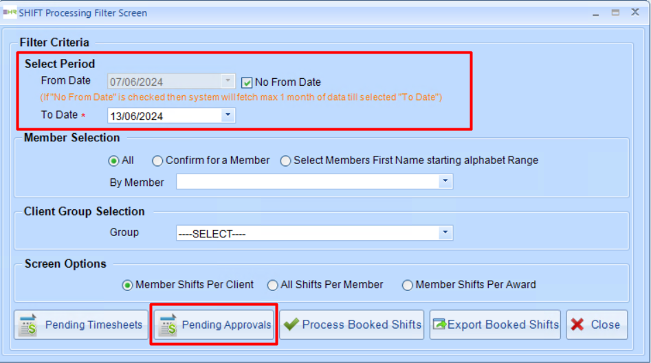 How to email all finance contacts that timesheets are pending approval